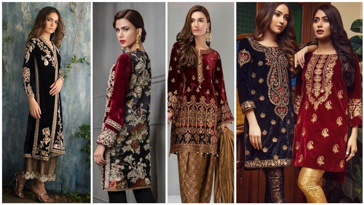 most Upcoming very Decent Party Wear velvet dresses Collection 2020 ...
