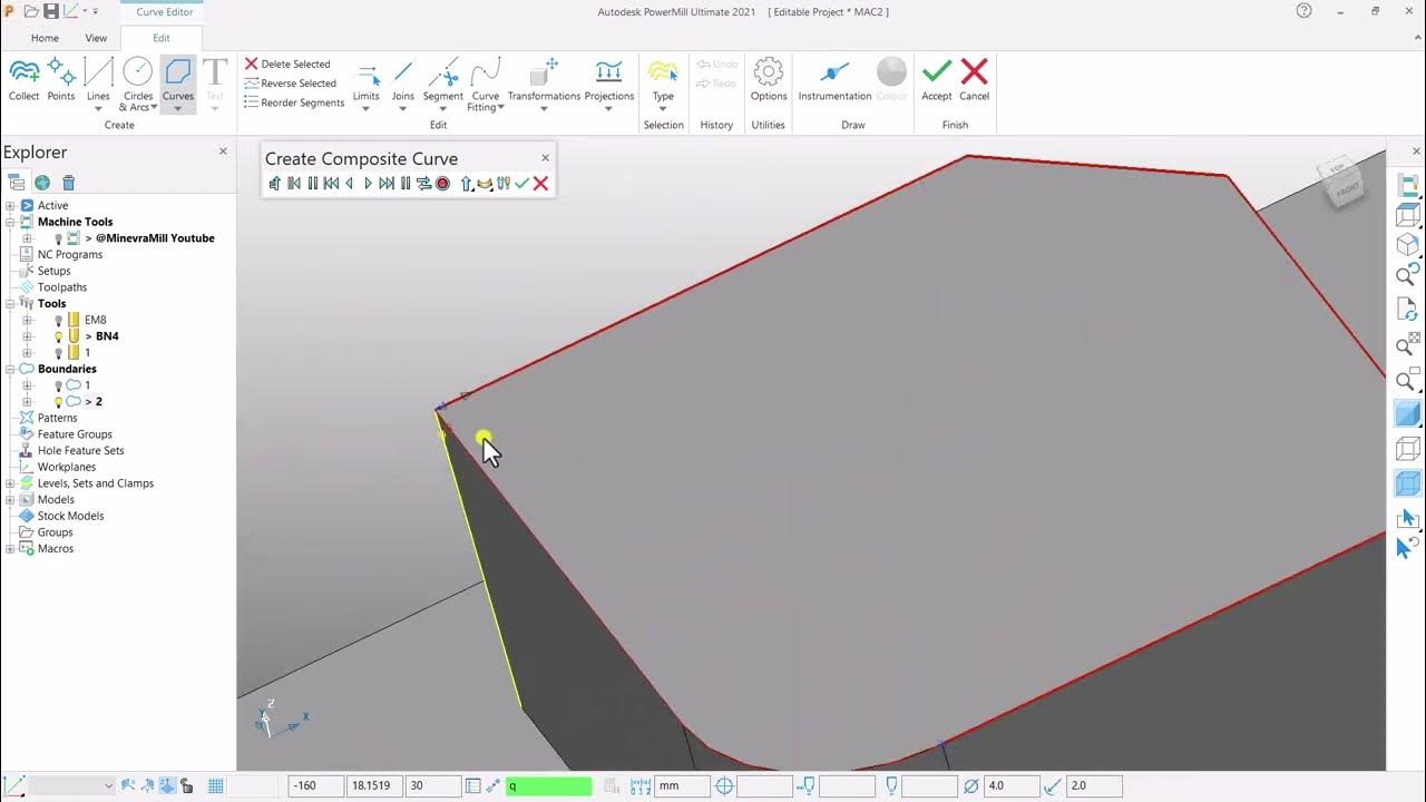 PowerMill: How to Create Boundary - YouTube