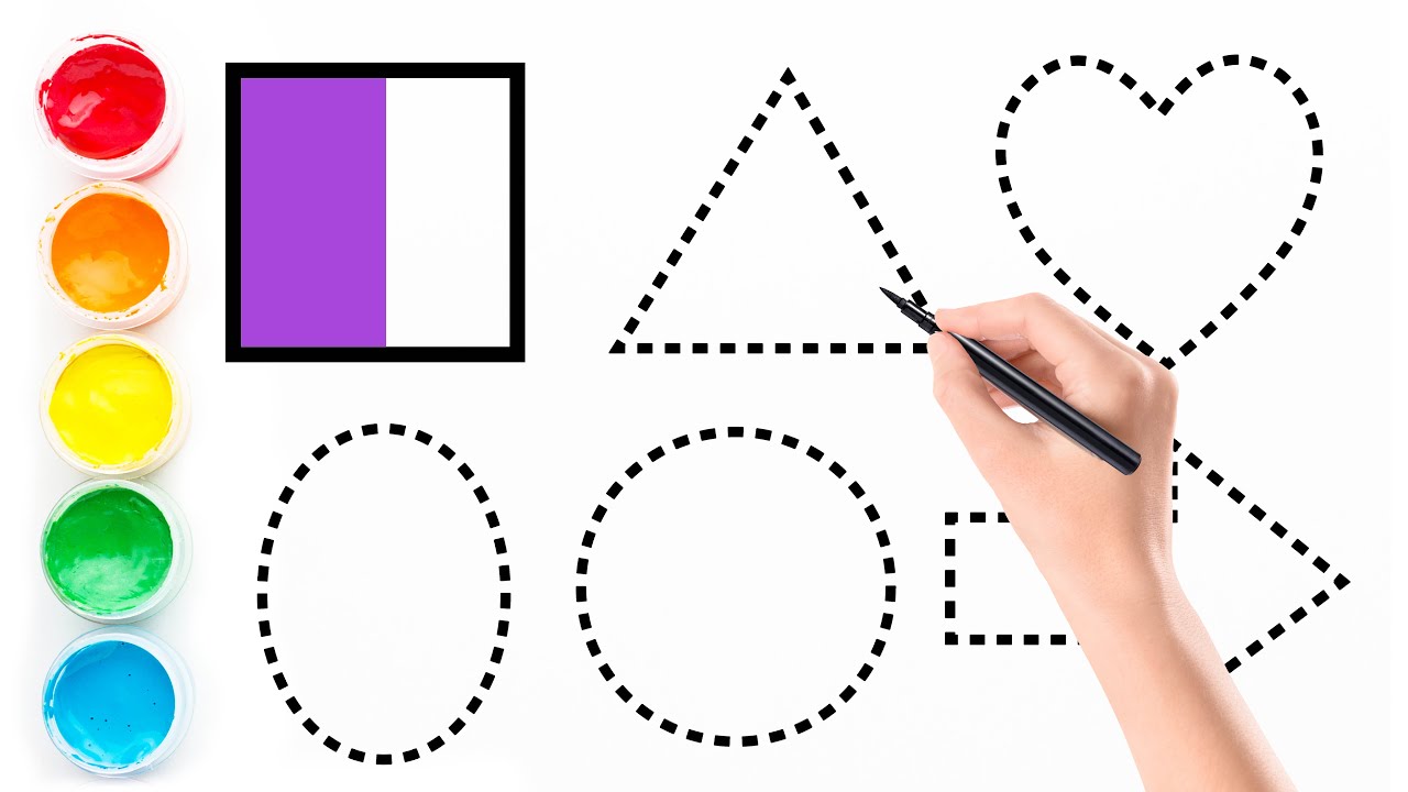 How to Learn Shapes with Drawing & Painting for Kids | Learn New Shapes ...