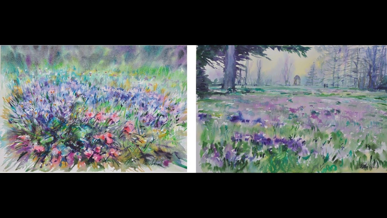 Two loose watercolours of spring flowers - YouTube