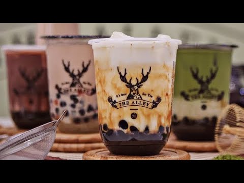 THE ALLEY - BROWN SUGAR DEERIOCA CREME BRULEE MILK TEA - YouTube