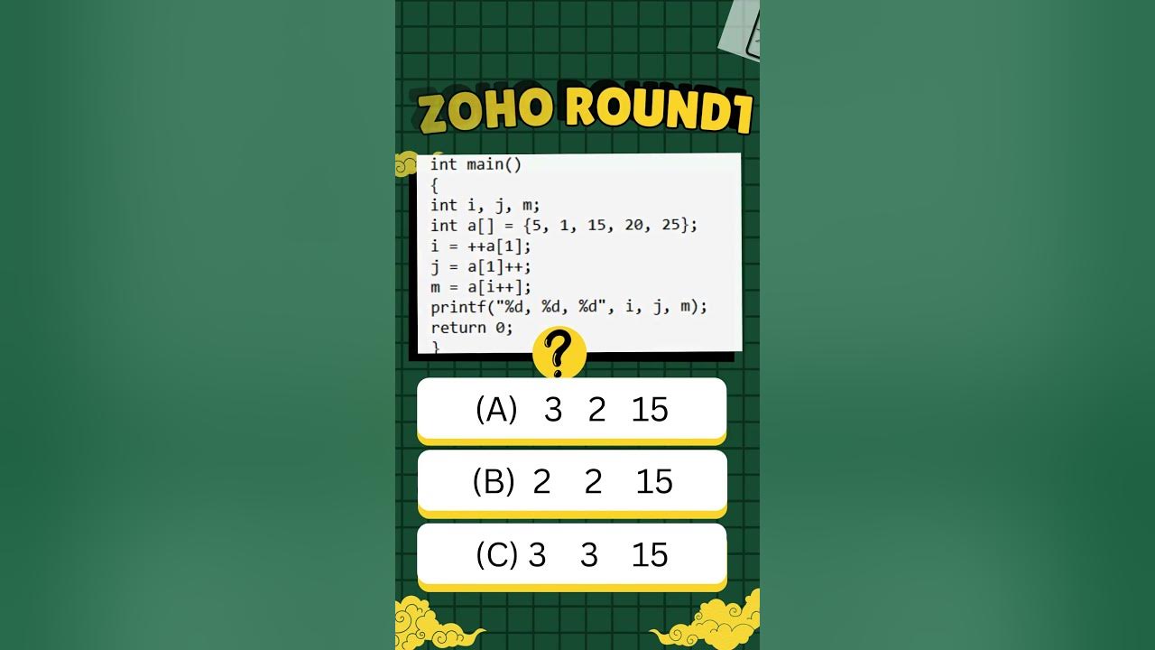 ZOHO Interview Question 4 | Can you solve this ? | C debugging | Code ...