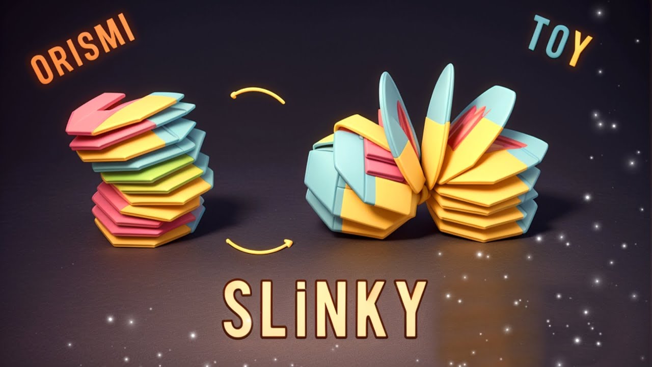 ORIGAMI SLINKY PAPER TOY CRAFT | HOW TO MAKE SLINKY RAINBOW TOY ORIGAMI ...