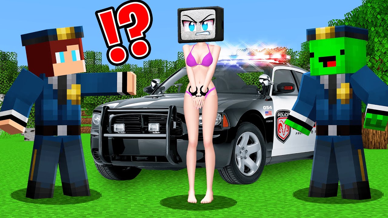 JJ POLICE Catch TV WOMAN! POLICE JJ Try to SAVE Mikey and TV GIRL in VILLAGE in Minecraft ...