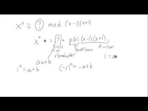 Polynomial Modular Arithmetic Reduction Example 1 - YouTube