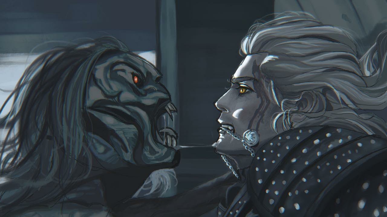 Witcher vs Striga (song falling) - YouTube