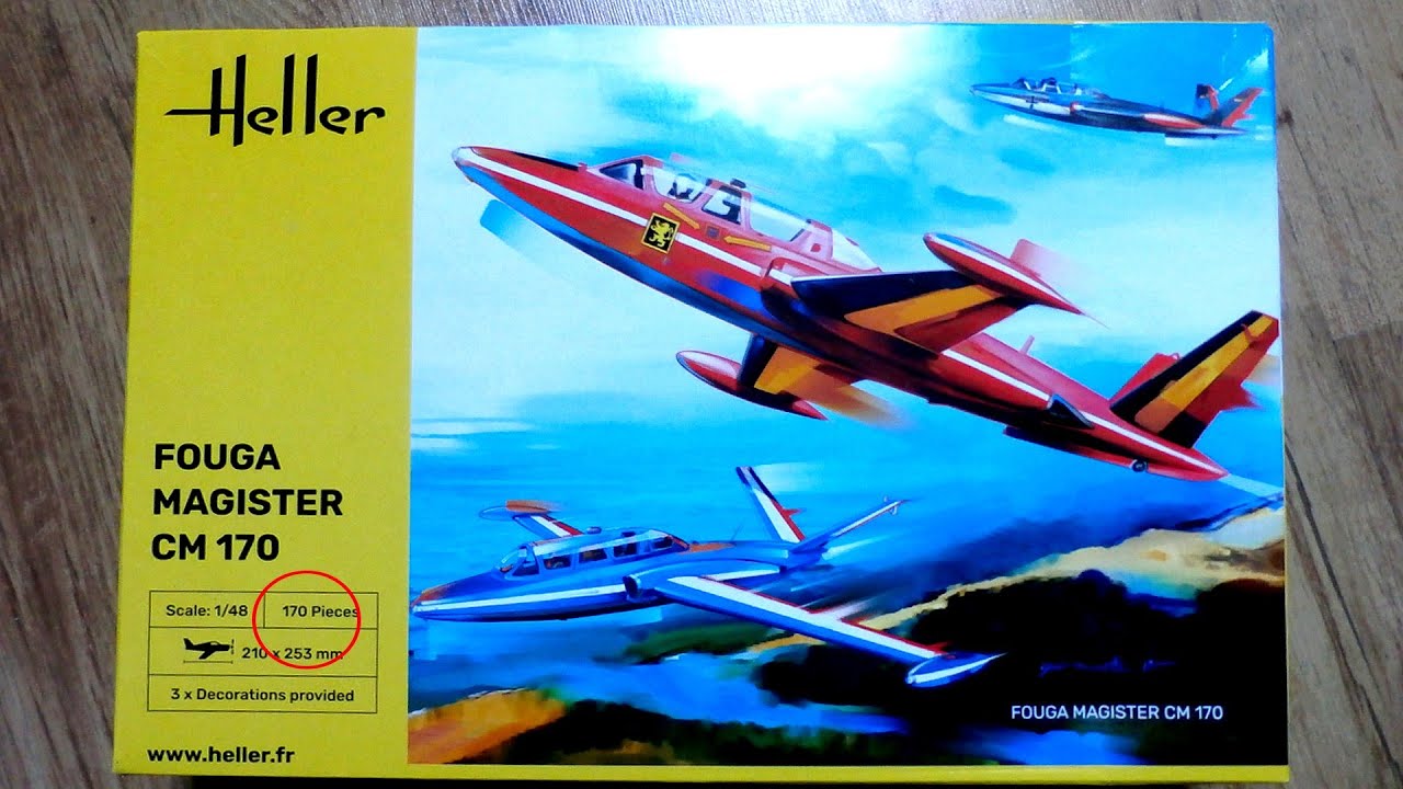 Fouga Magister CM 170 by Heller 1/48 scale. - YouTube