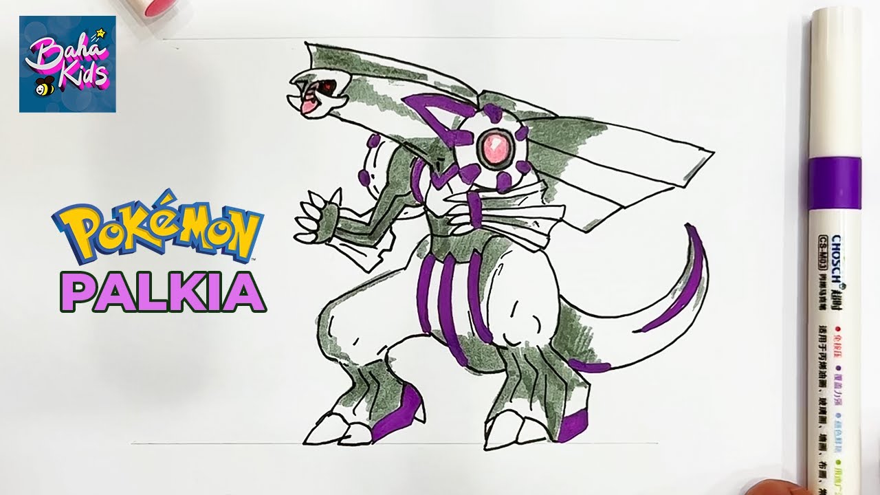 Vẽ Palkia đơn giản - How to draw Palkia - Pokemon - BAHAKIDS Drawing - YouTube