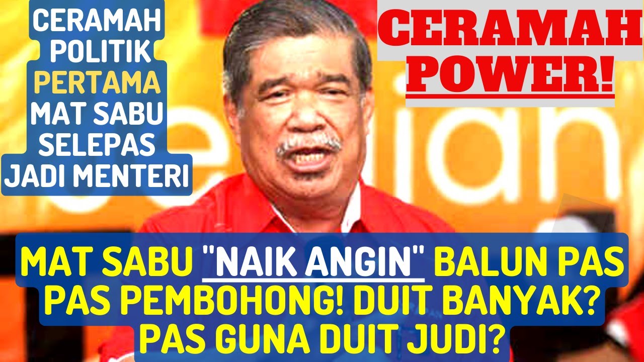 MAT SABU "NAIK ANGIN": PAS PEMBOHONG! DUIT BANYAK DARI DUIT JUDI ...