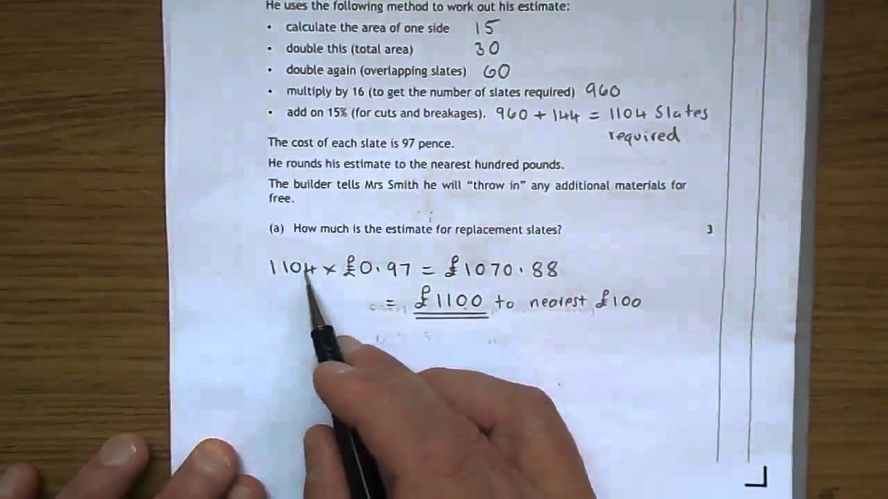SQA N5 Lifeskills Mathematics 2015 Paper 2 Qs 3 - YouTube