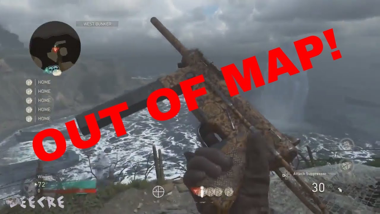 COD WW2 ONLINE MULTIPLAYER GLITCHES - OUT/ON TOP OF MAP - POINTE DU HOC ...