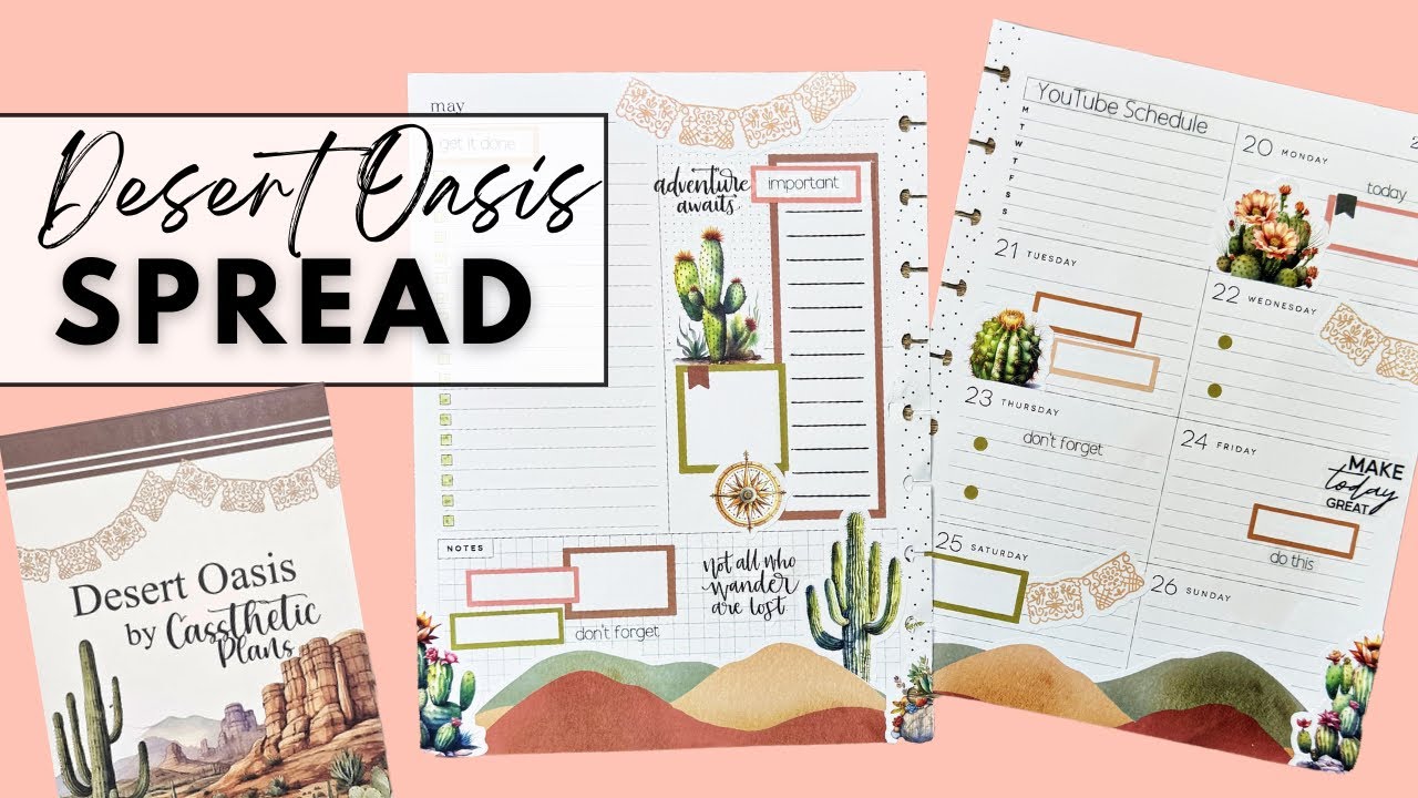 PLAN WITH ME | DESERT OASIS SPREAD | THE HAPPY PLANNER - YouTube