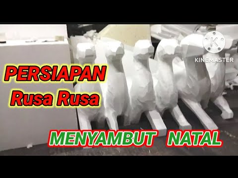 PERSIAPAN NATAL, PATUNG RUSA STYROFOAM. #3dstyle #dekorasistyrofoam # ...