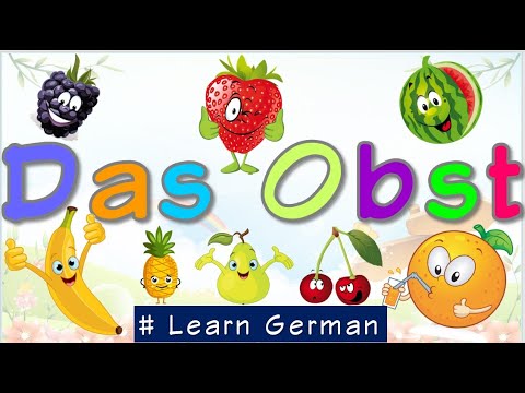 Learn Fruit Names in German | Obst lernen + TEST + PDF !! Lernvideo ...