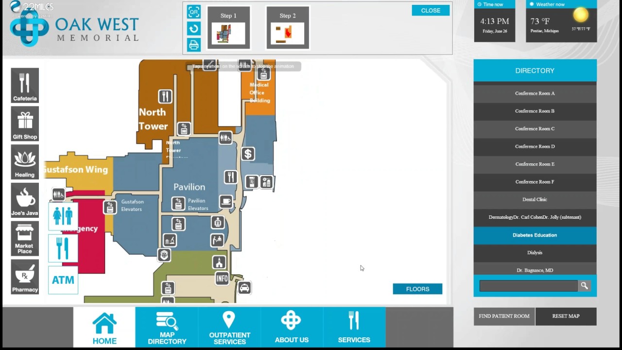 Wayfinding Digital Signage with 2D Map - YouTube