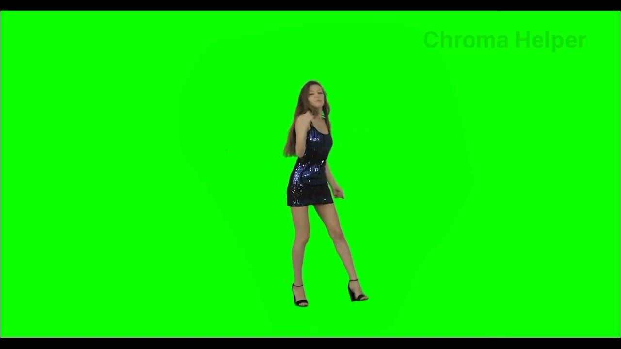 Girl Dancing in black dress green screen, green screen girl download # ...