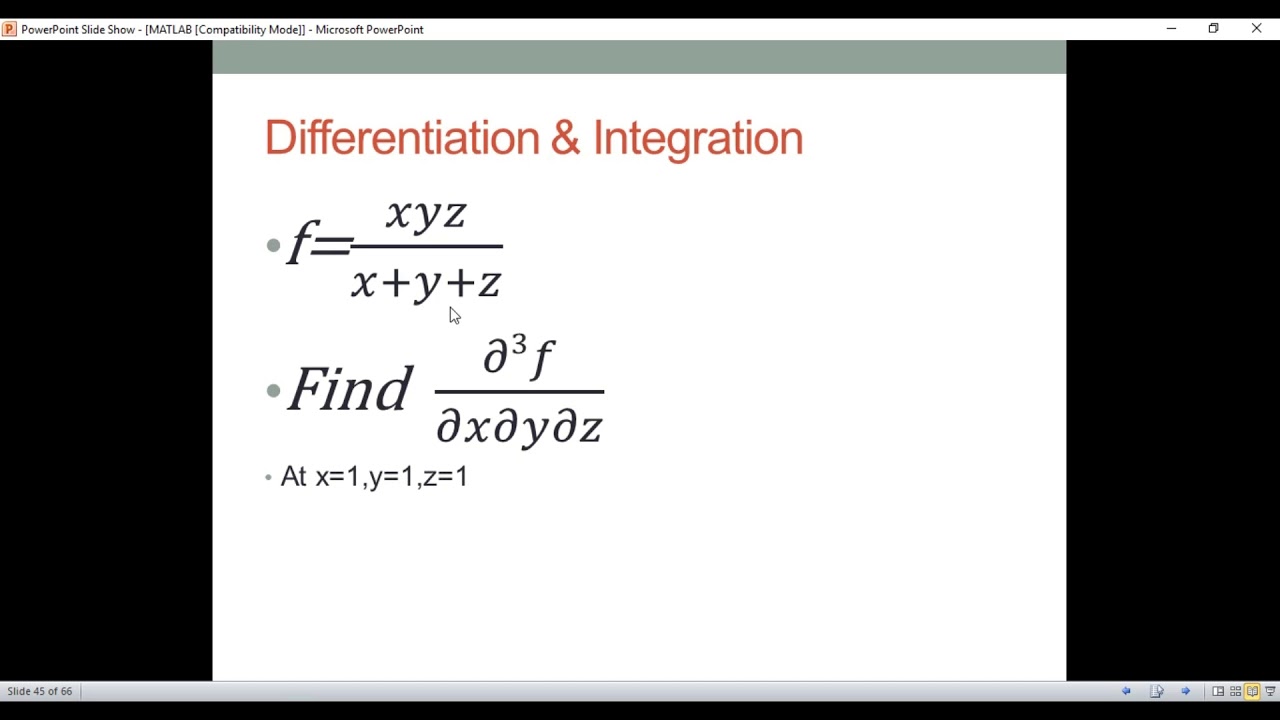 MATLAB-Differentiation and Integration HINDI|URDU - YouTube