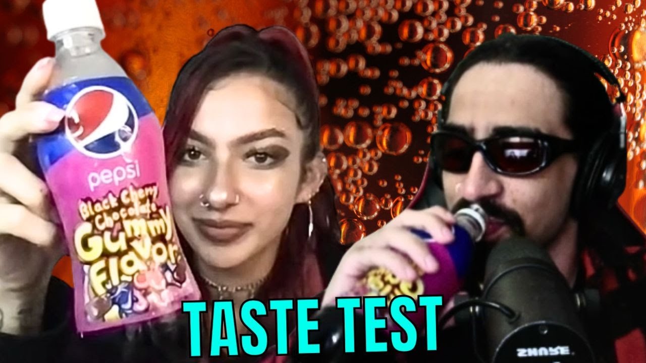 Black Cherry Chocolate Gummy Pepsi Taste Test - YouTube