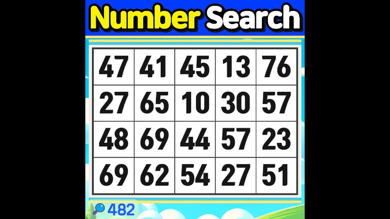 Number Search #482 If you can’t find more than 50%, it may be a sign of ...