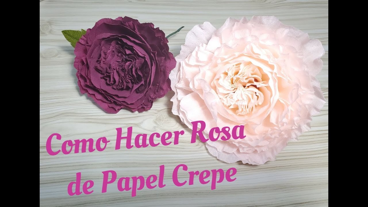 Como Hacer Rosa de Papel Crepe / How to Make Crepe Paper Rose - YouTube ...