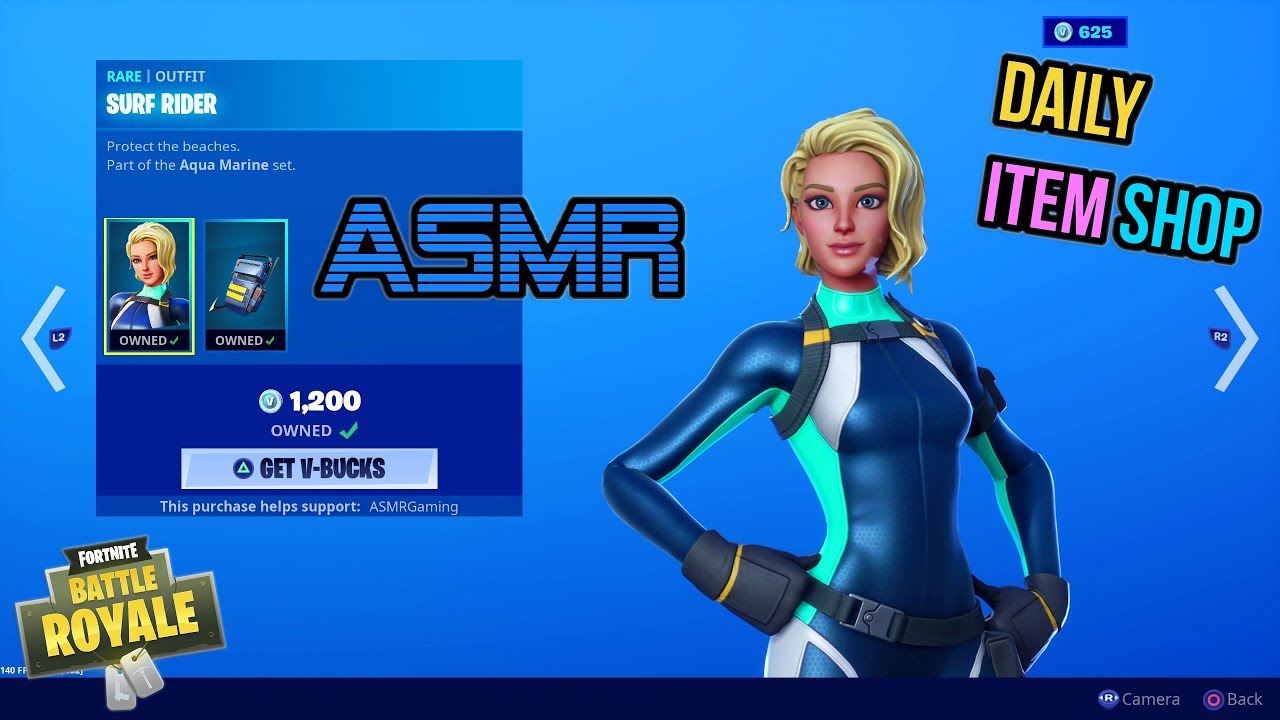 ASMR | Fortnite NEW Surf Rider Skin! Daily Item Shop Update 🎮🎧Relaxing ...