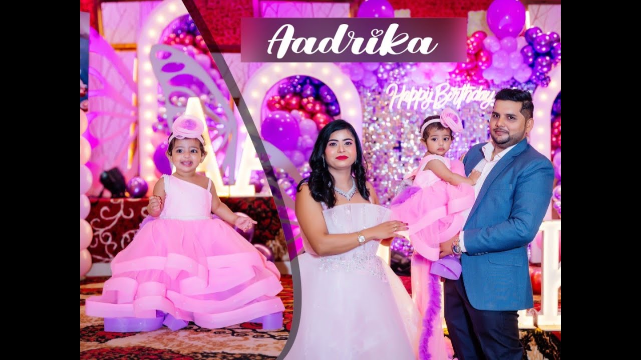Aadrika first birthday full event video... best birthday entry and cake ...