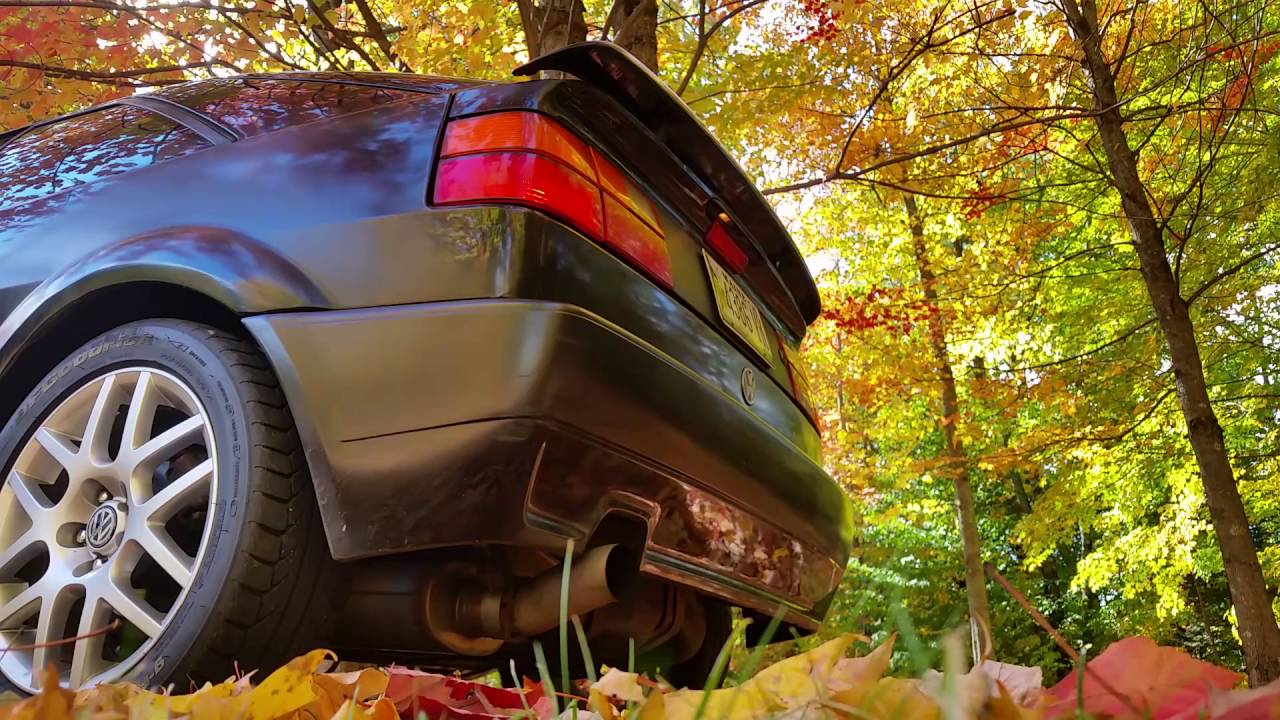Corrado SLC Vr6 - MBS test pipe 3" straight to magnaflow - YouTube
