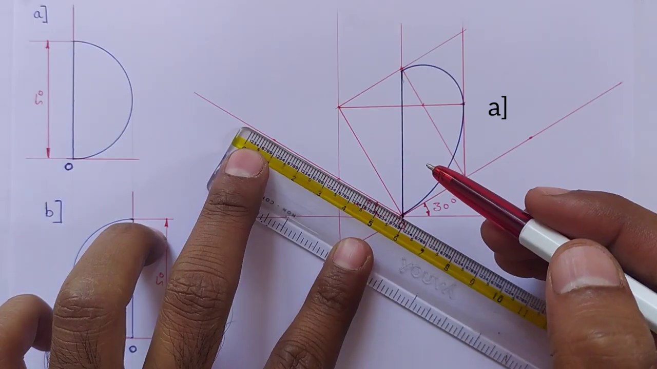 Isometric Semicircles : Part-IV | How to draw isometric circle - YouTube