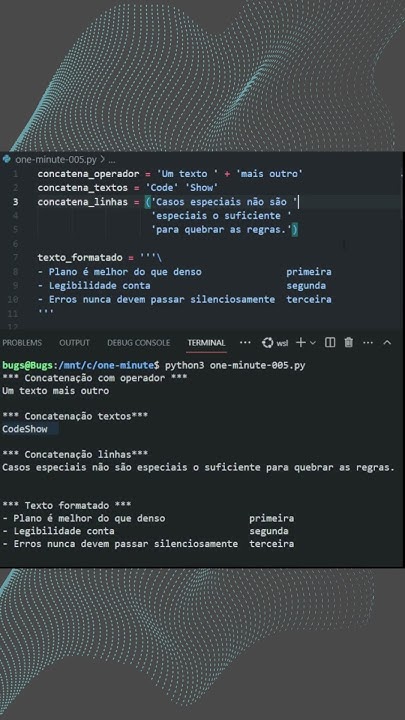 [ 005 | #python ] Concatenar e formatar texto com Python - YouTube