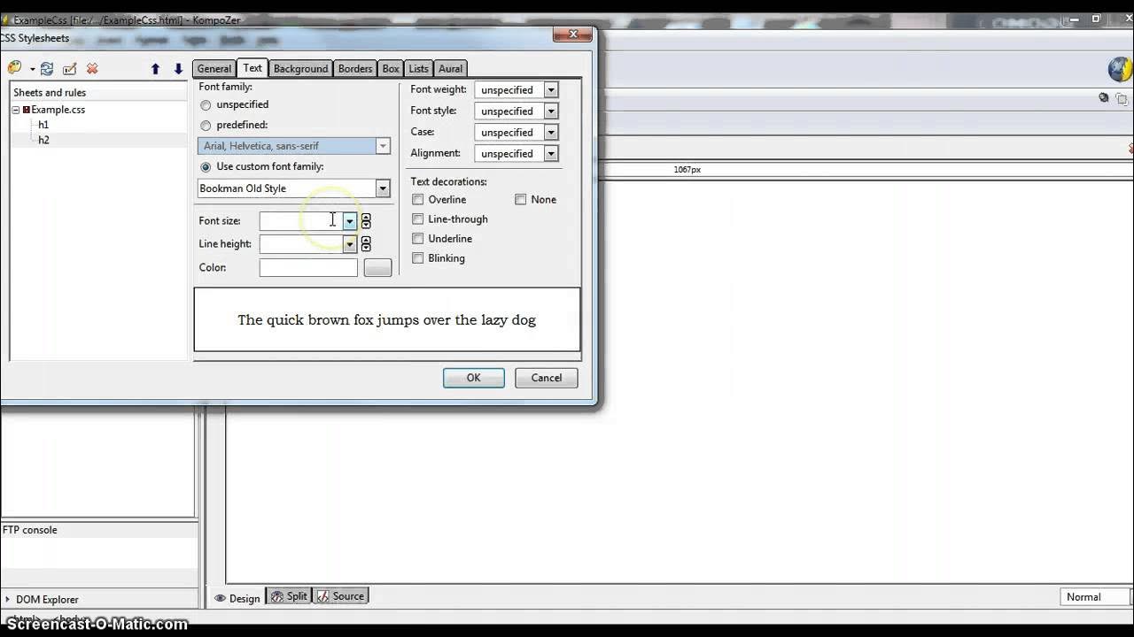 KompoZer CSS Tutorial - YouTube