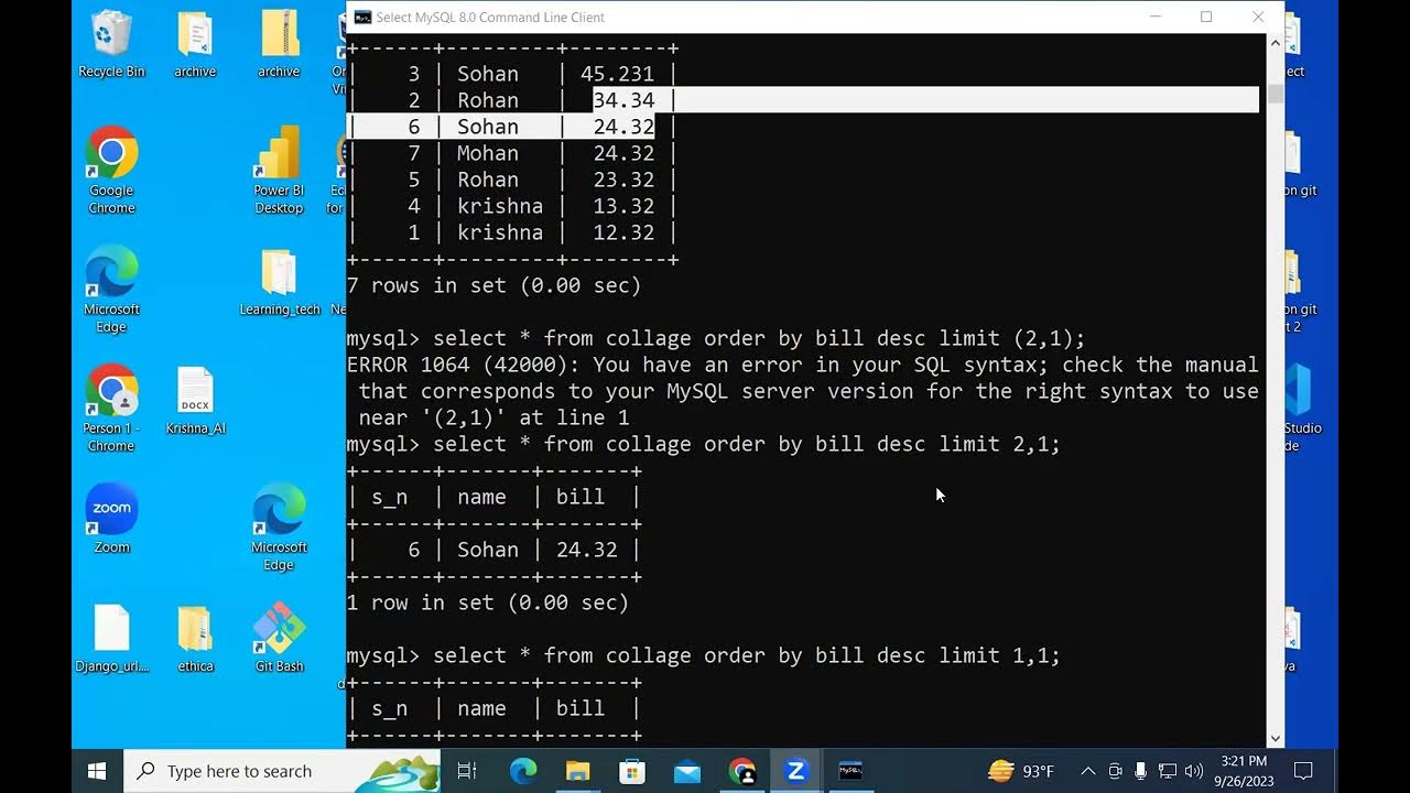 MySql Server database insert, update, aggregate function, limit, and , where, not, between Part ...