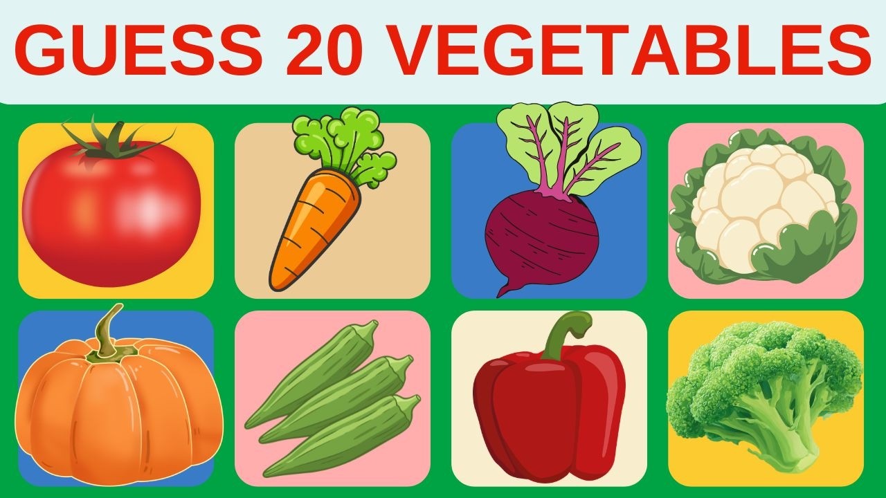 Can You Guess 20 Vegetables? 🥕🥦 | Vegetable Quiz for Kids | Learn ...