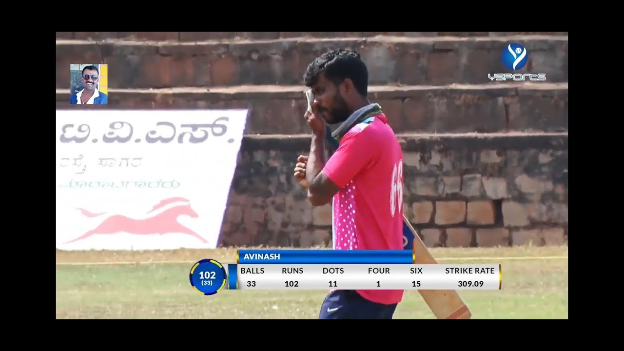 AVINASH ACHARYA || 112 JUST 38 BALLS GREAT BATTING PERFORMANCE TENNIS CRICKET HISTORY - YouTube