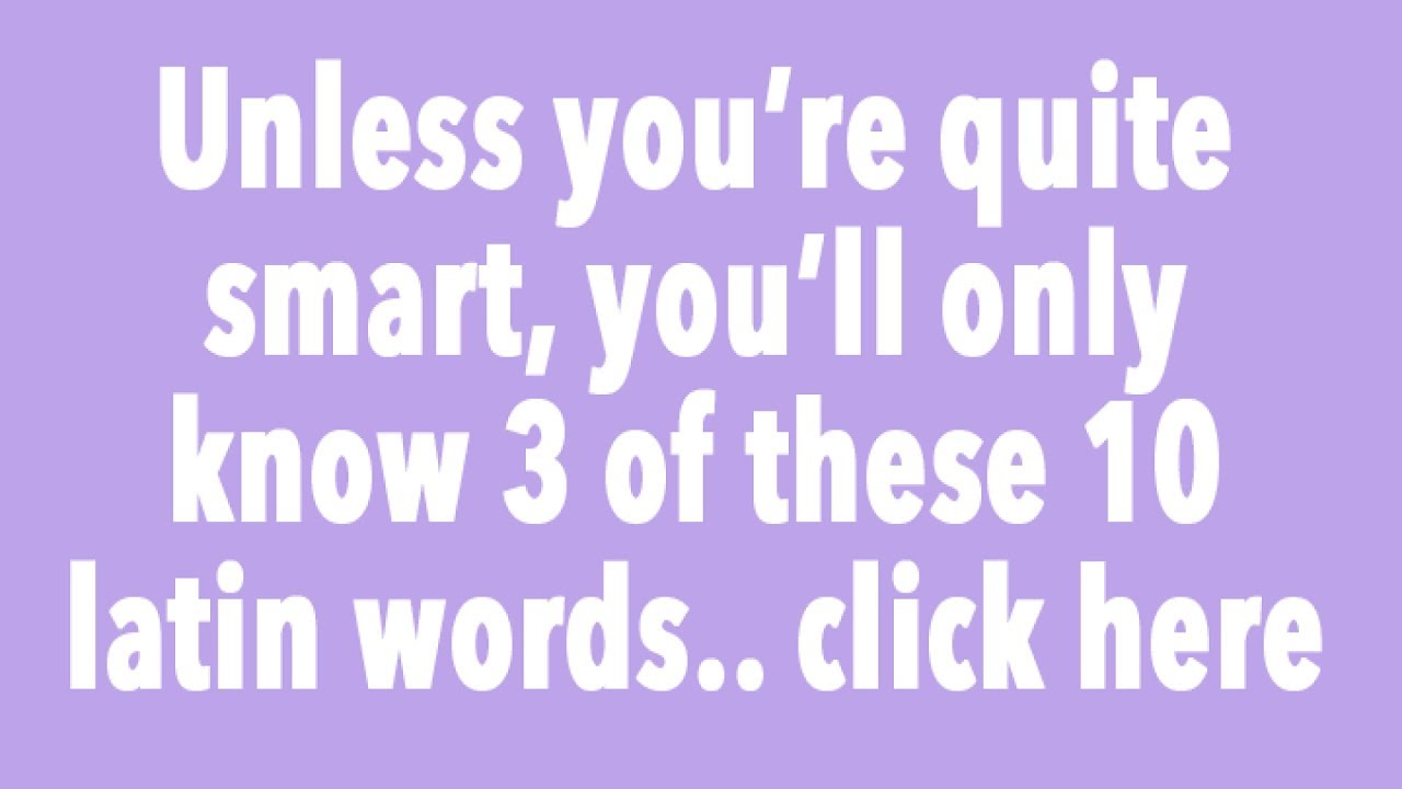 Latin words quiz for smart people - YouTube