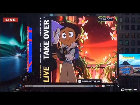 The Owl House "Lumity scene" at New York Time Square - YouTube