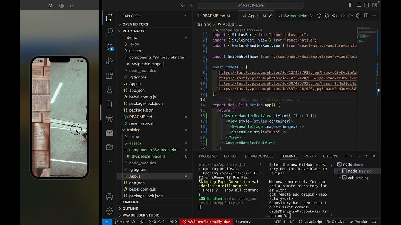 React Native: Creating a swipeable image stack (tinder style-ish) - YouTube