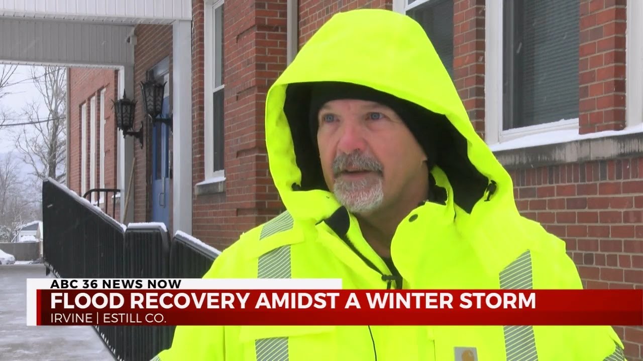 Walker Simmons in Estill County surveys snow over floods "Double Whammy ...
