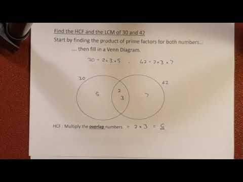 HCF and LCM from a Venn Diagram - YouTube