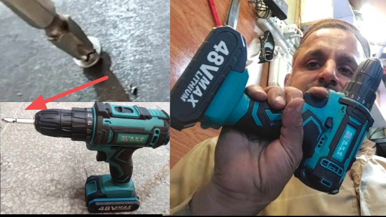 portable charging drill machine 48v max lithium unboxing and complete ...
