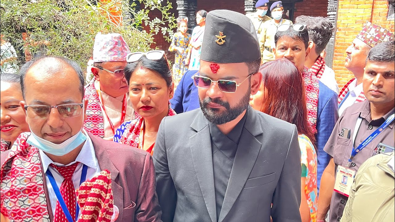 Balendra shah and sunita Dangol at basantapur (indra jatra) - YouTube