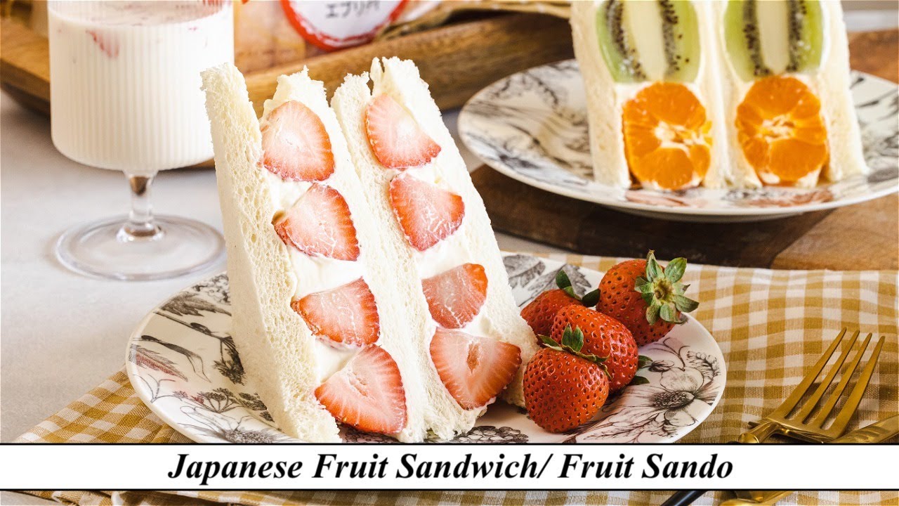 Japanese Fruit Sandwich / Fruit Sando Recipe - YouTube
