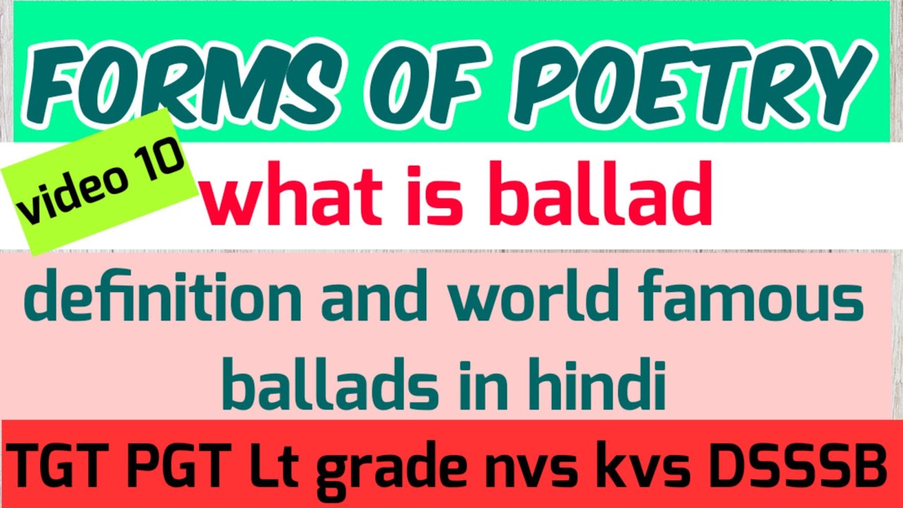 ballad || definition in Hindi and world famous ballads || - YouTube