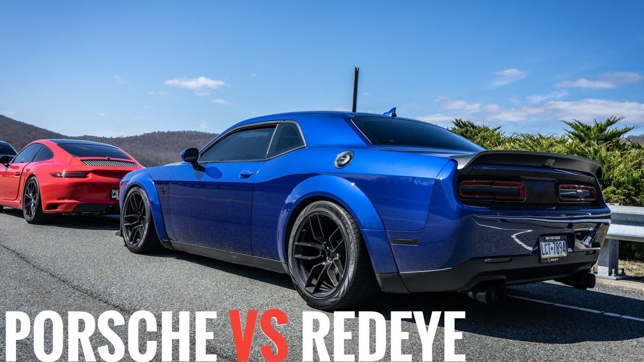 Hellcat Redeye VS RICH Porsche Guys & HUGE BURNOUT - YouTube