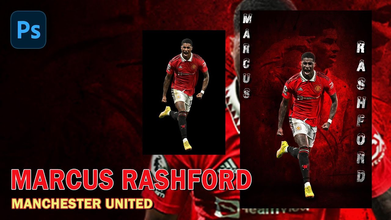 Marcus Rashford - MANCHESTER UNITED - Poster Football Design ...