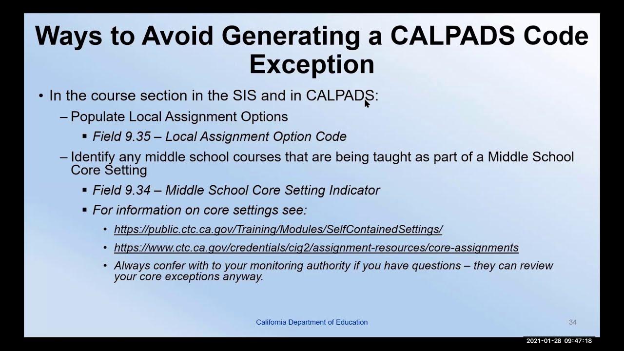 CALPADS Fall 2 Training for Assignment Monitoring (Module-B) - YouTube