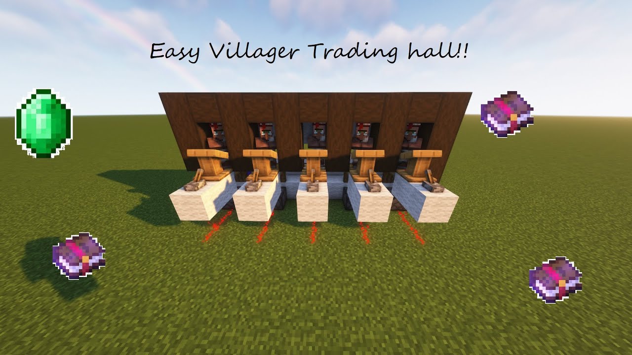 How to make an easy Villager Trading Hall! - YouTube
