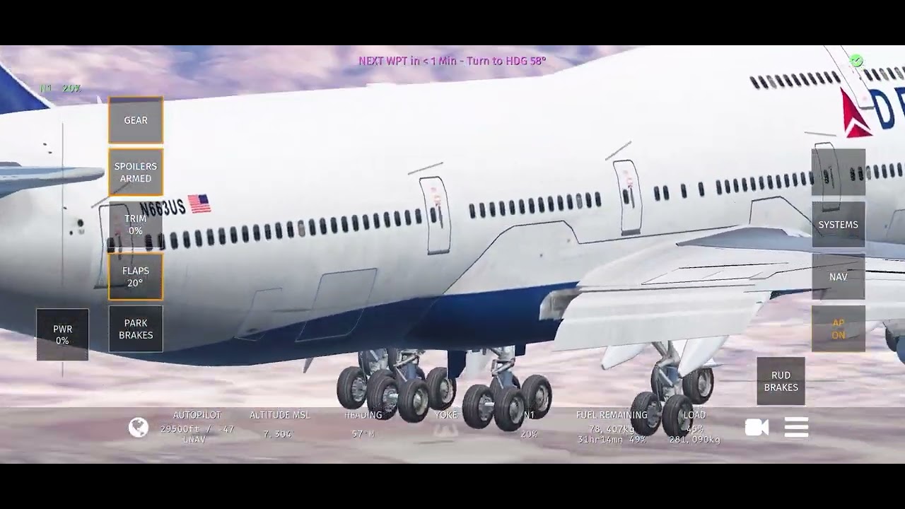Retired Delta Boeing 747-400 approaching into San Bernardino airport ...