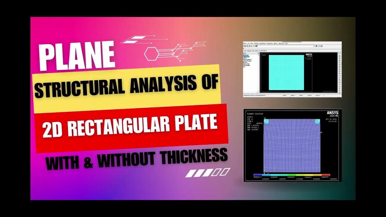 Plane Structural Analysis of 2D Rectangular Plate with & without Thickness, APDL, FEM, FEA ...