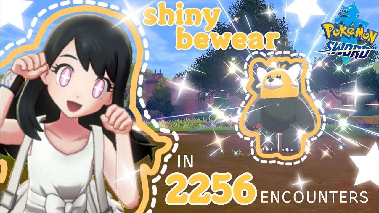 SHINY BEWEAR in 2256 ENCOUNTERS! (Pokemon Sword) ♡ - YouTube