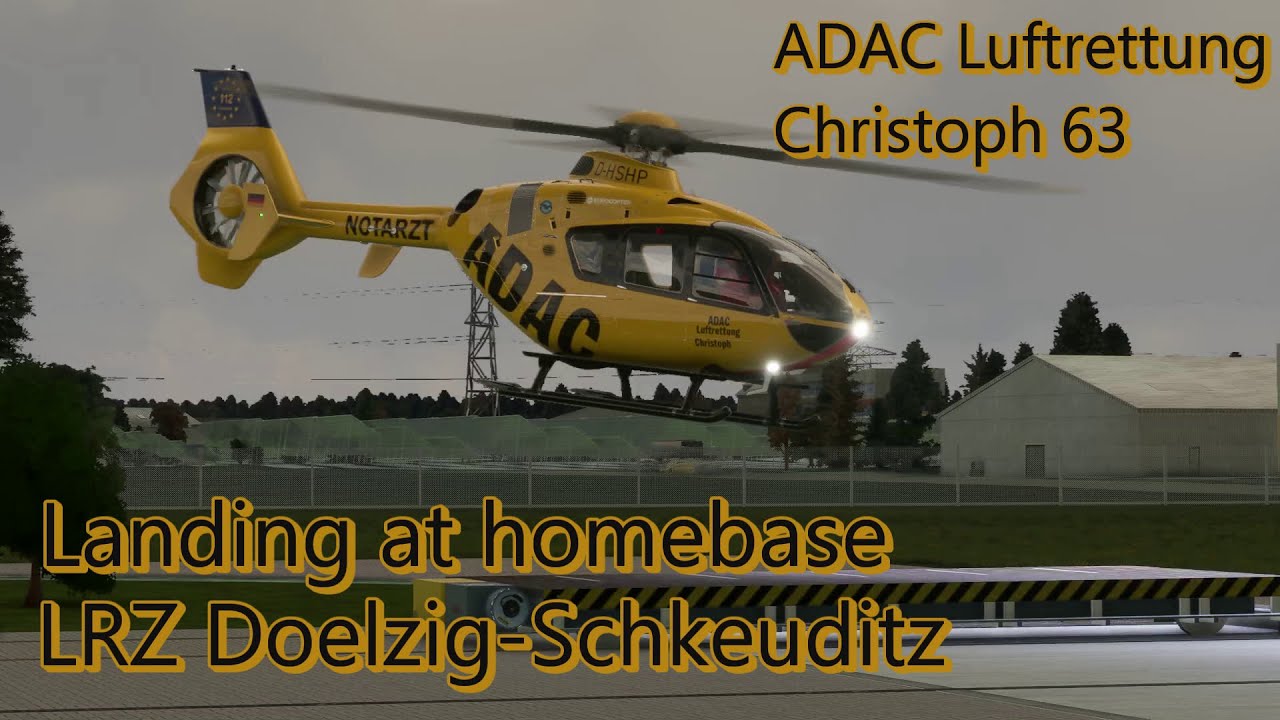 ADAC Luftrettung, Christoph 63, Eurocopter EC 135/ Landing at homebase ...